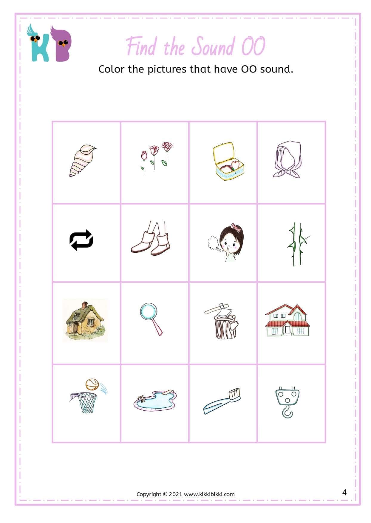 Discovering the 'OO' Sound: Find-the-Sound Worksheets