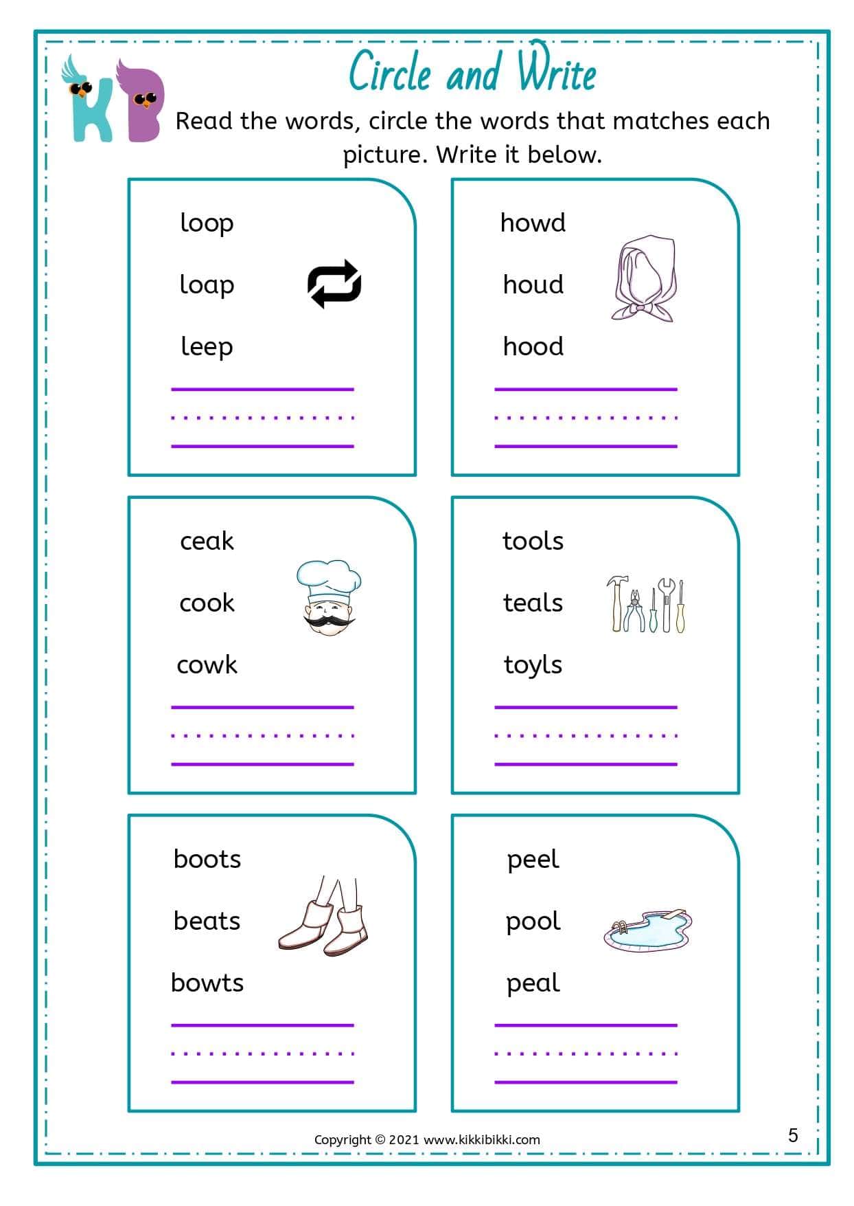 Introduction to the ‘oo’ Sound: Read and Find Worksheets