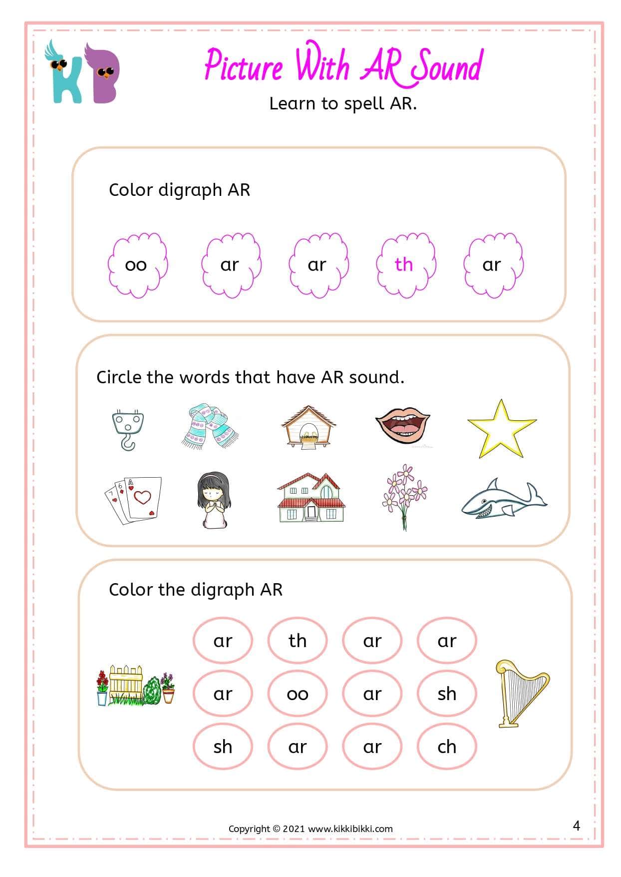 Consonant Digraph AR Sound Picture Matching Made Easy