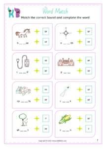 OR Word Families with Word Match Worksheets