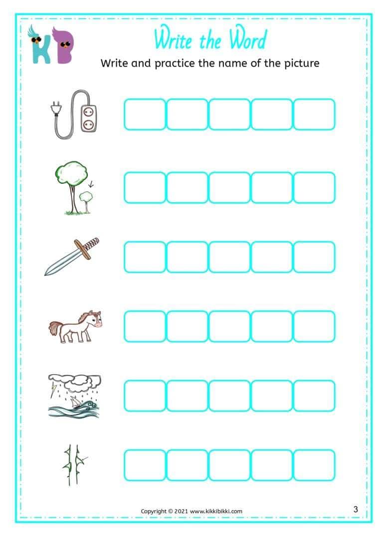 Free Vowel Digraph Worksheets for Writing Practice