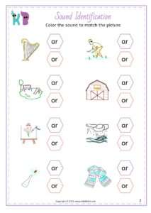 AR and OR Sound Families - Sound Identification Worksheets