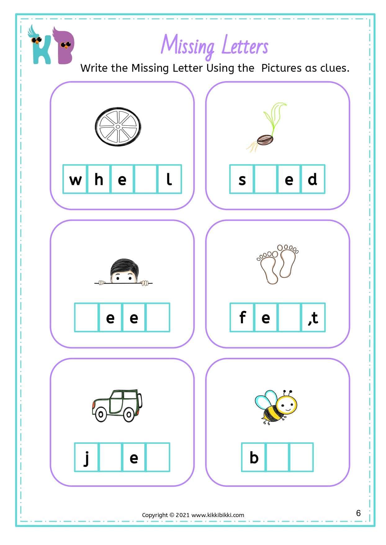 "Exploring the 'EE' Sound: Missing Letters Worksheets for Phonics Practice"