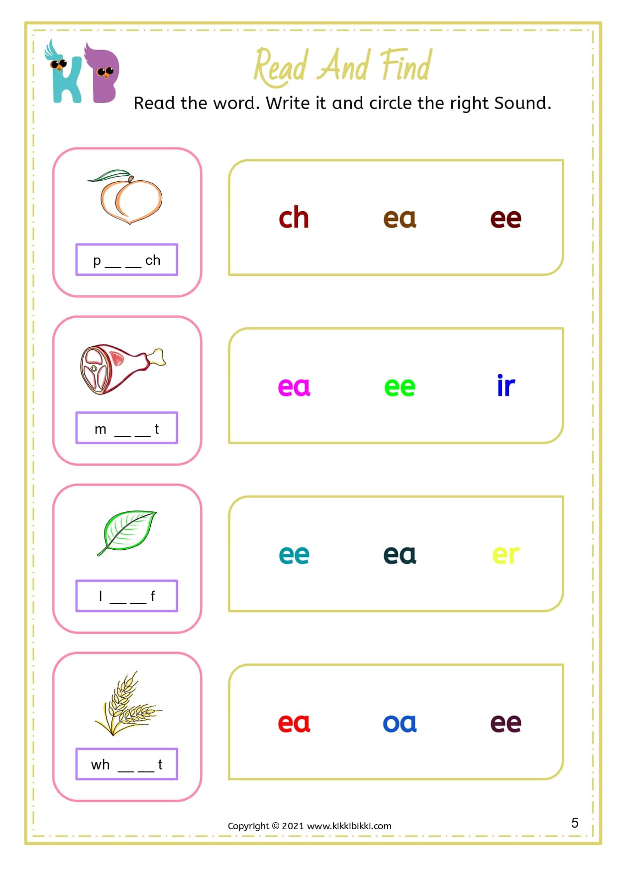 Phonics Exploration: Introduction to 'EA' Sound - Read and Find