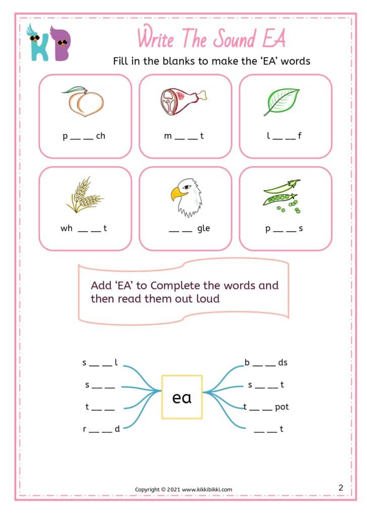 Exploring Phonics: Introduction to 'EA' Sound - Write the Sound