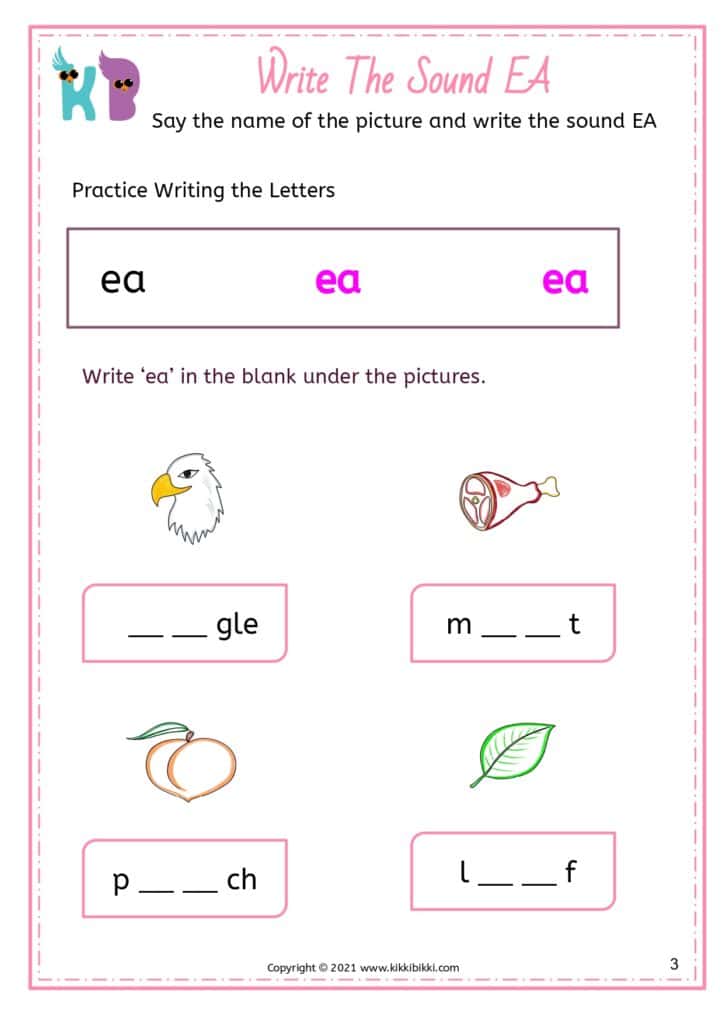 Exploring Phonics: Introduction to 'EA' Sound - Write the Sound