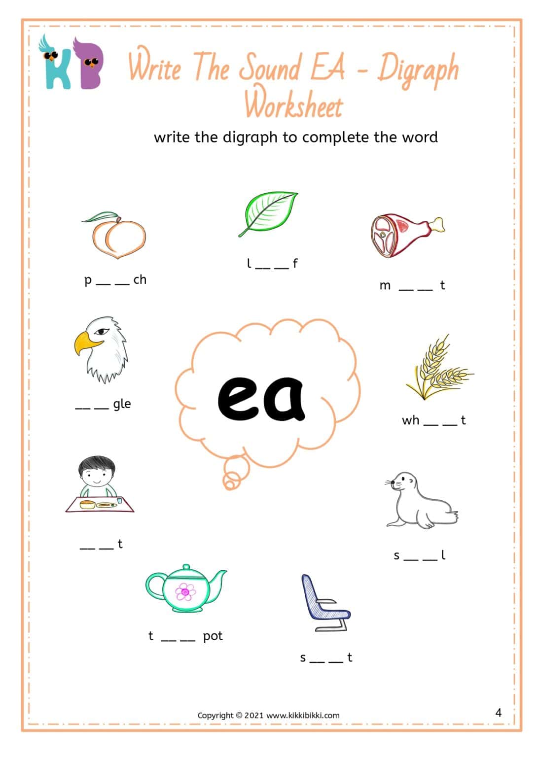 Exploring Phonics: Introduction to 'EA' Sound - Write the Sound