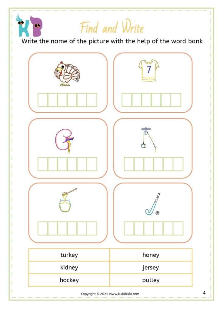 Exploring Vowel Digraphs: EY Sound Worksheets for Kids