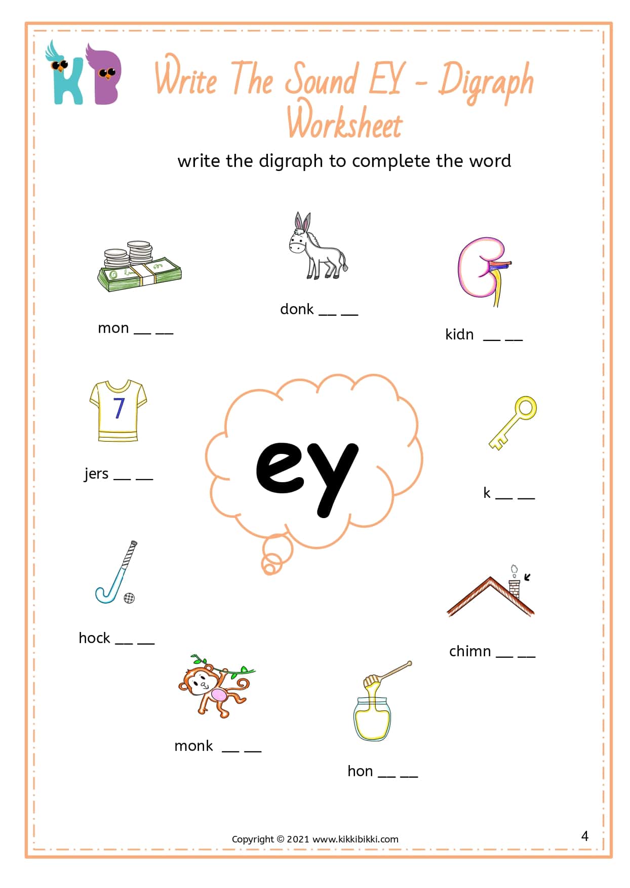 Introduction to the EY Sound - Write the Sound Worksheet