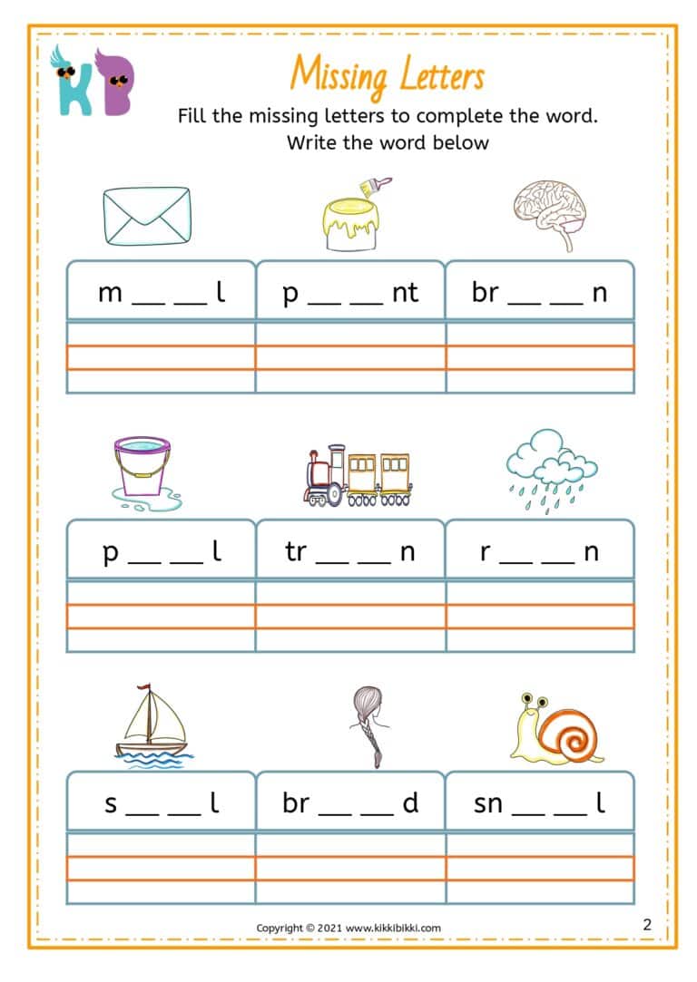 Introduction to Vowel Digraphs - Missing Letters Worksheets