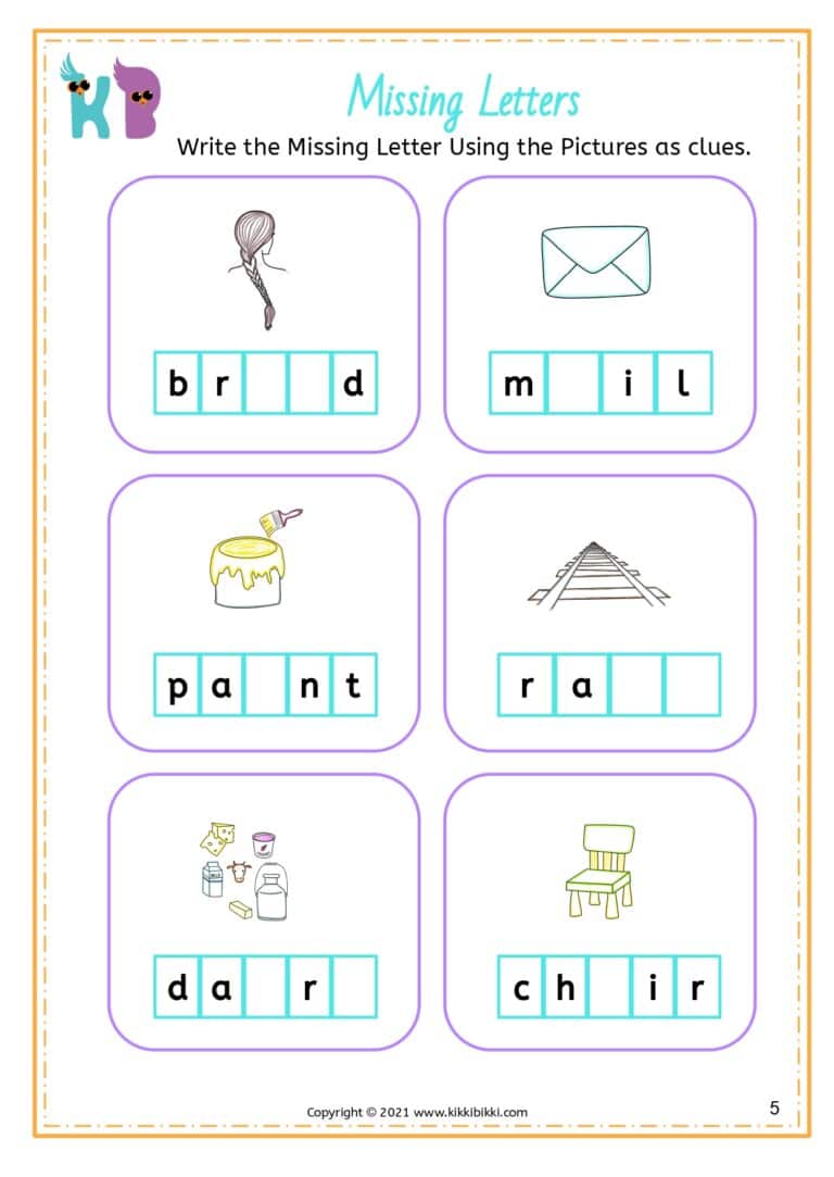 Introduction to Vowel Digraphs - Missing Letters Worksheets