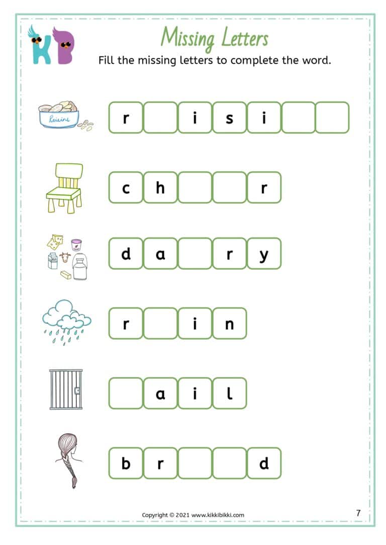 Introduction to Vowel Digraphs - Missing Letters Worksheets