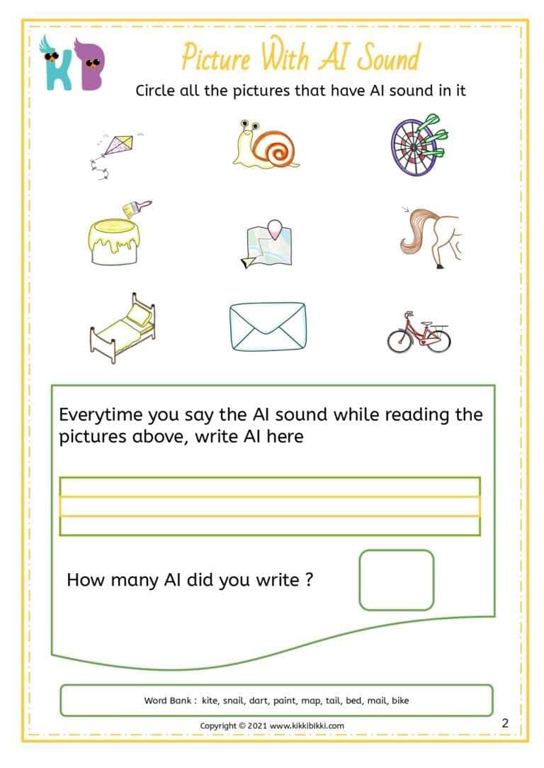 Introduction to AI Sound - Match the Picture Sound Worksheets