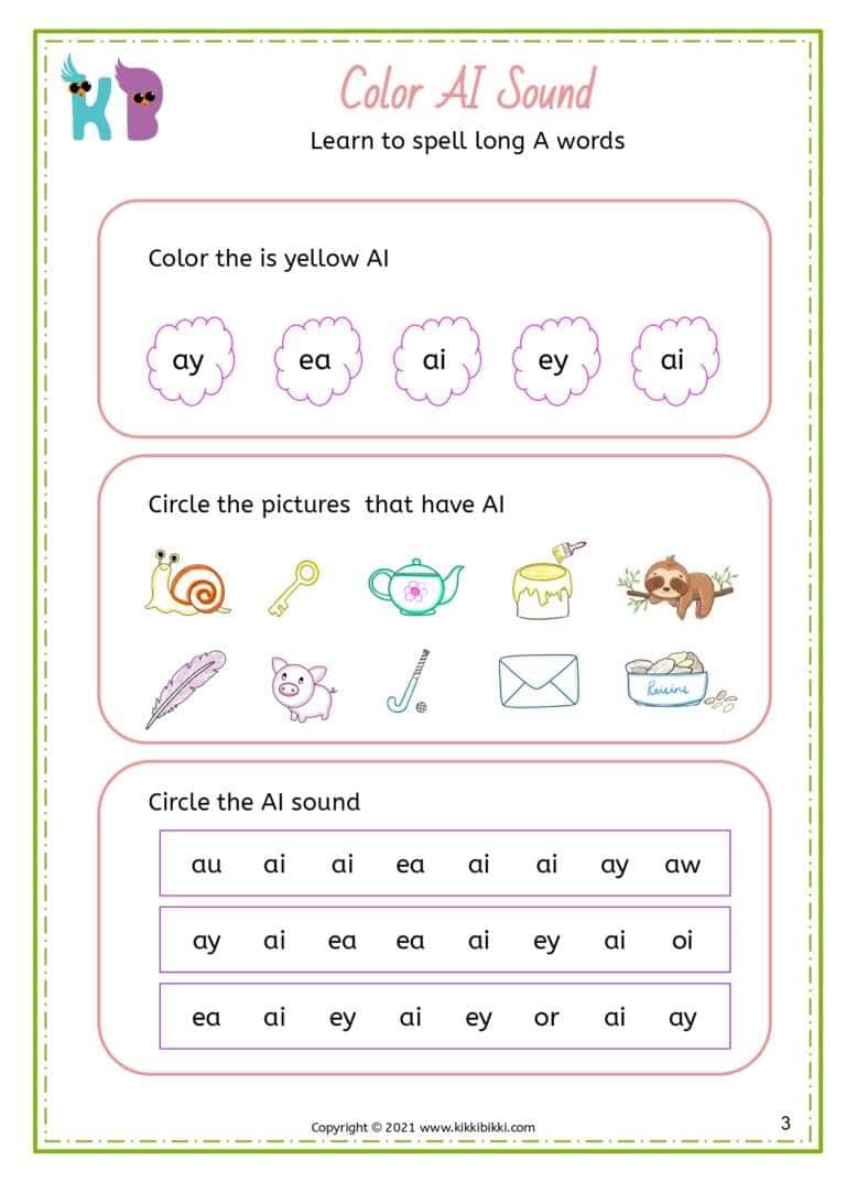 Introduction to AI Sound - Match the Picture Sound Worksheets