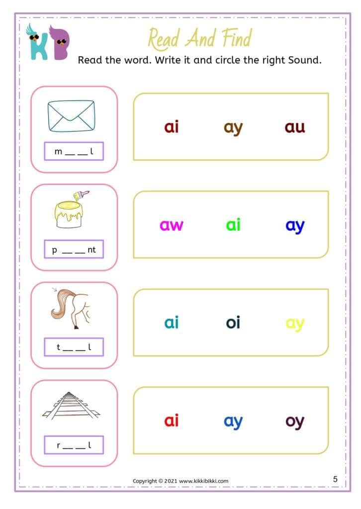Exploring Vowel Digraphs: AI Sound Worksheets for Kids