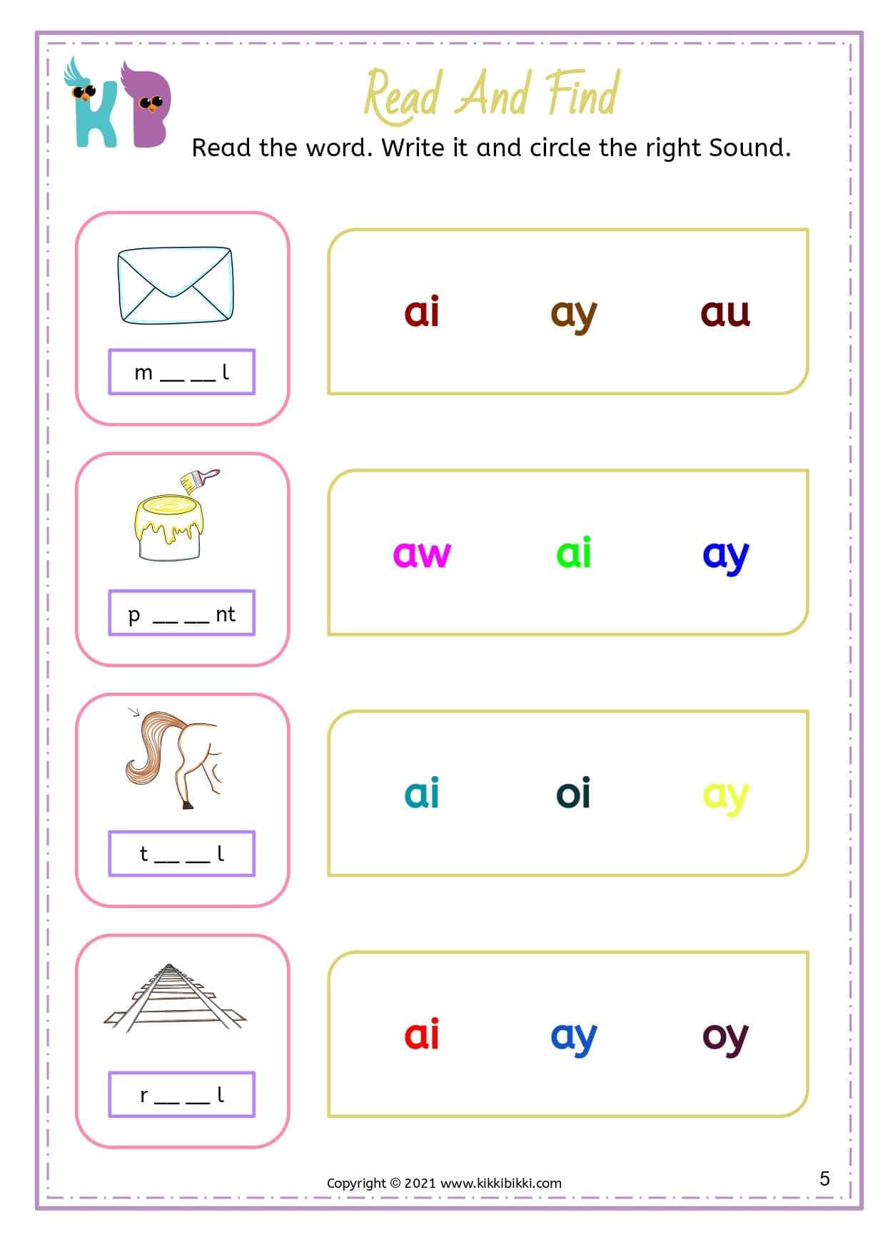 Exploring Vowel Digraphs: AI Sound Worksheets for Kids