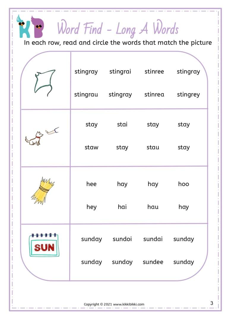 Exploring Vowel Digraphs: AY Sound Writing Practice Worksheet