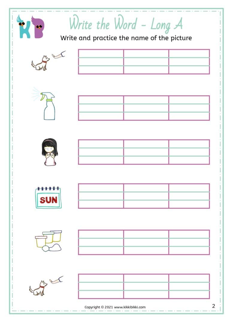 Exploring Vowel Digraphs: AY Sound Writing Practice Worksheet