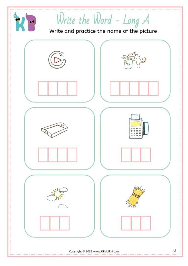 Exploring Vowel Digraphs: AY Sound Writing Practice Worksheet