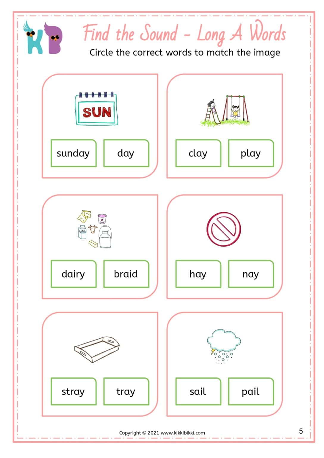 AI and AY Sound Writing Practice Worksheet