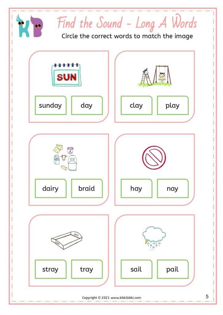 AI and AY Sound Writing Practice Worksheet