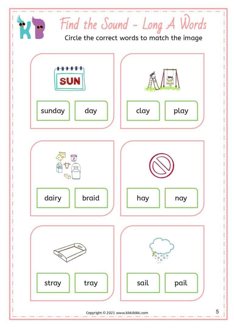 AI and AY Sound Writing Practice Worksheet