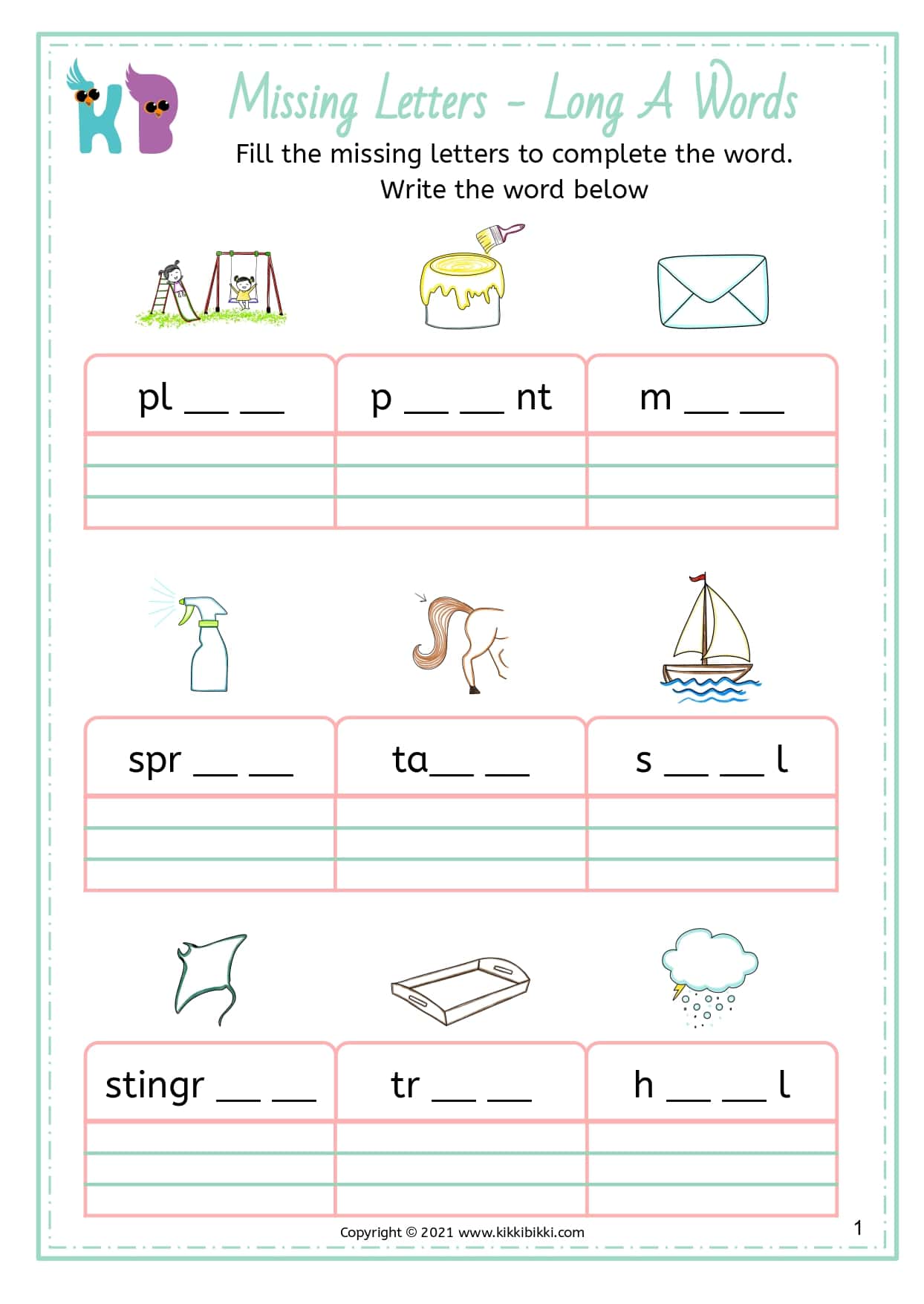 Phonics Fun: Missing Letters Worksheets for Kindergarten Children
