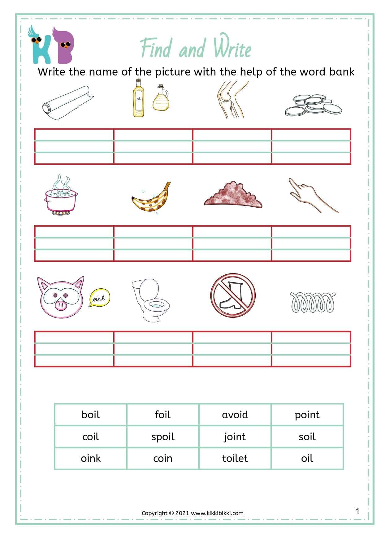 "Discovering Vowel Diphthongs: OI Sound Worksheets"