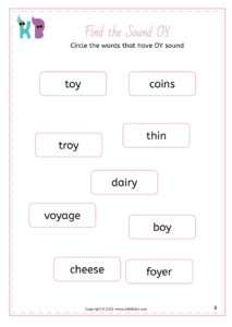 Phonics Fun with ‘oy’: Find the Sound Worksheets