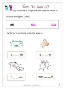 Introduction to AU Sound: Write the Sound Worksheets