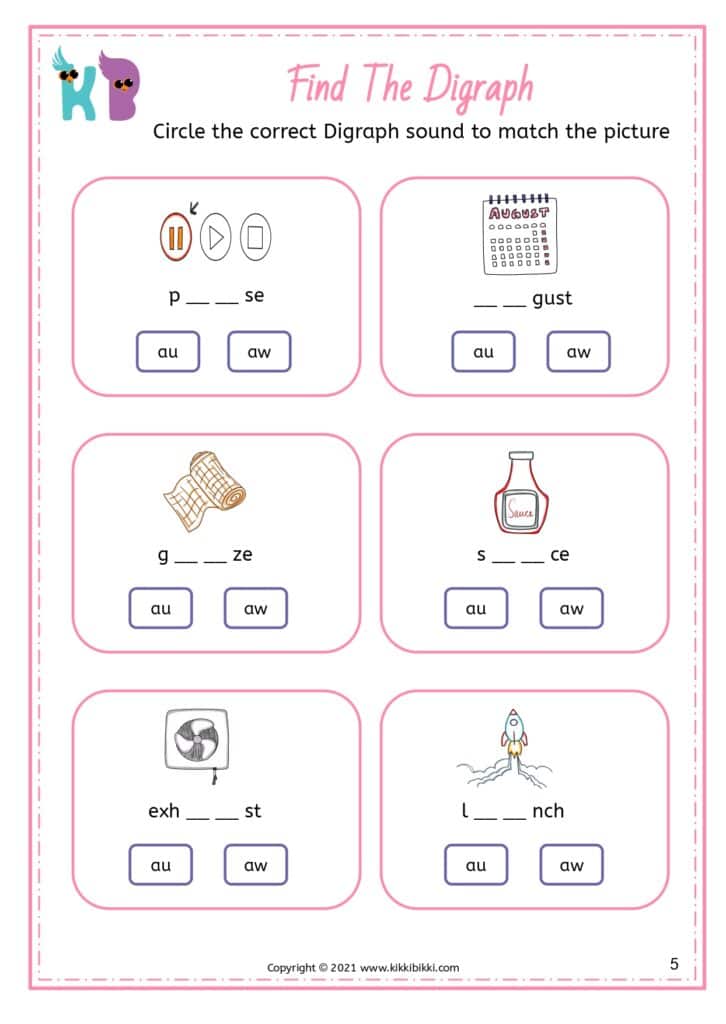 Introduction to AU Sound: Write the Sound Worksheets