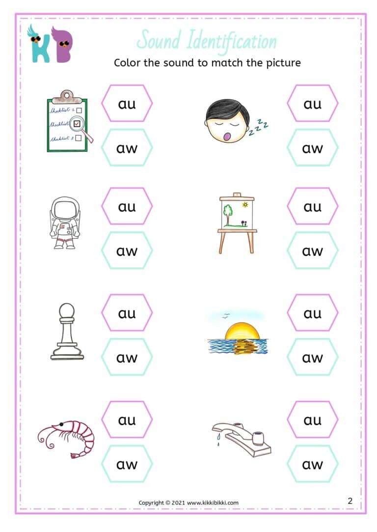 Vowel Diphthongs: Consolidating au and aw Sound Family"
