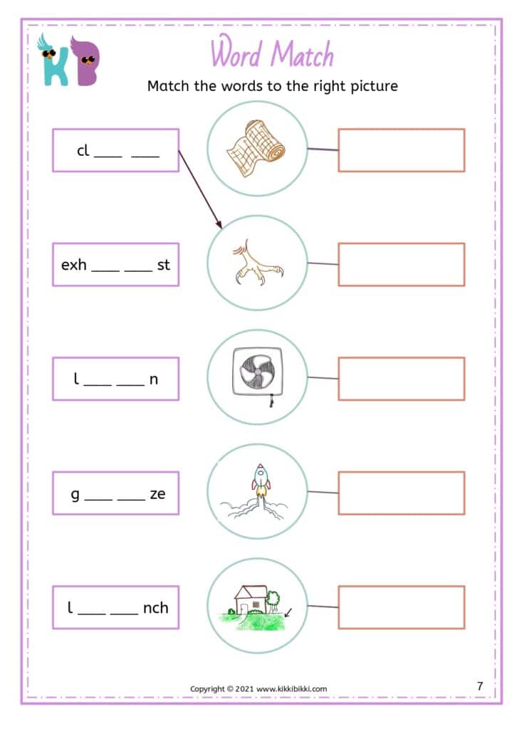 AU and AW Sounds: Free Word Match Worksheets