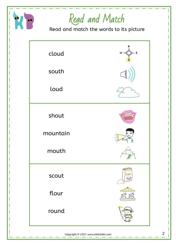 Read and Match: Introduction to 'OU' Sound