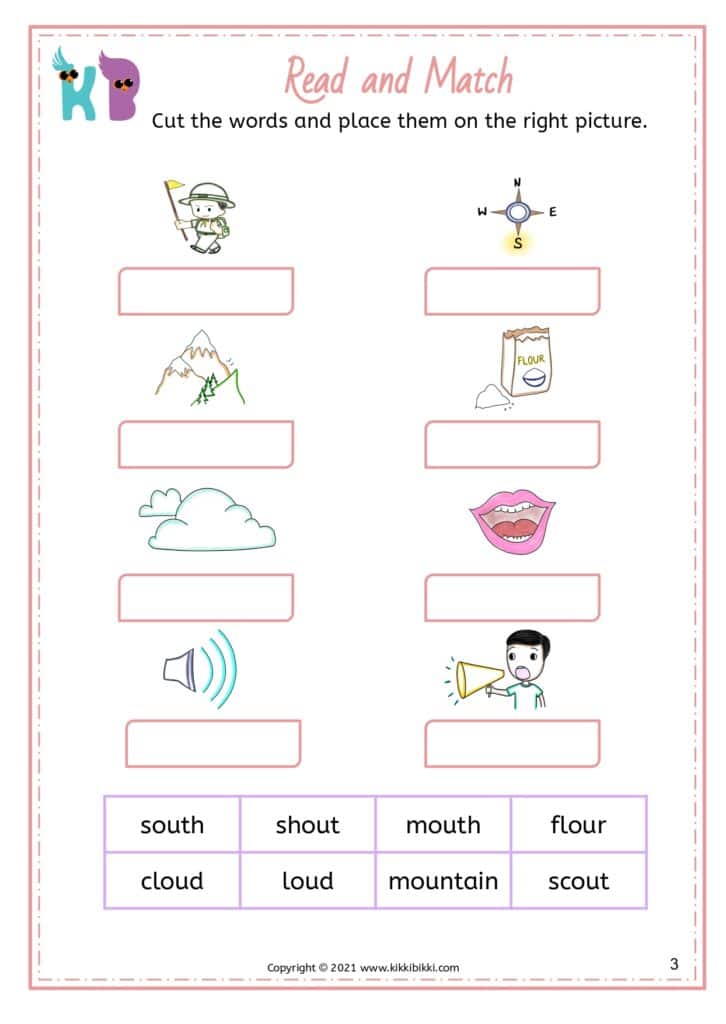 Read and Match: Introduction to 'OU' Sound