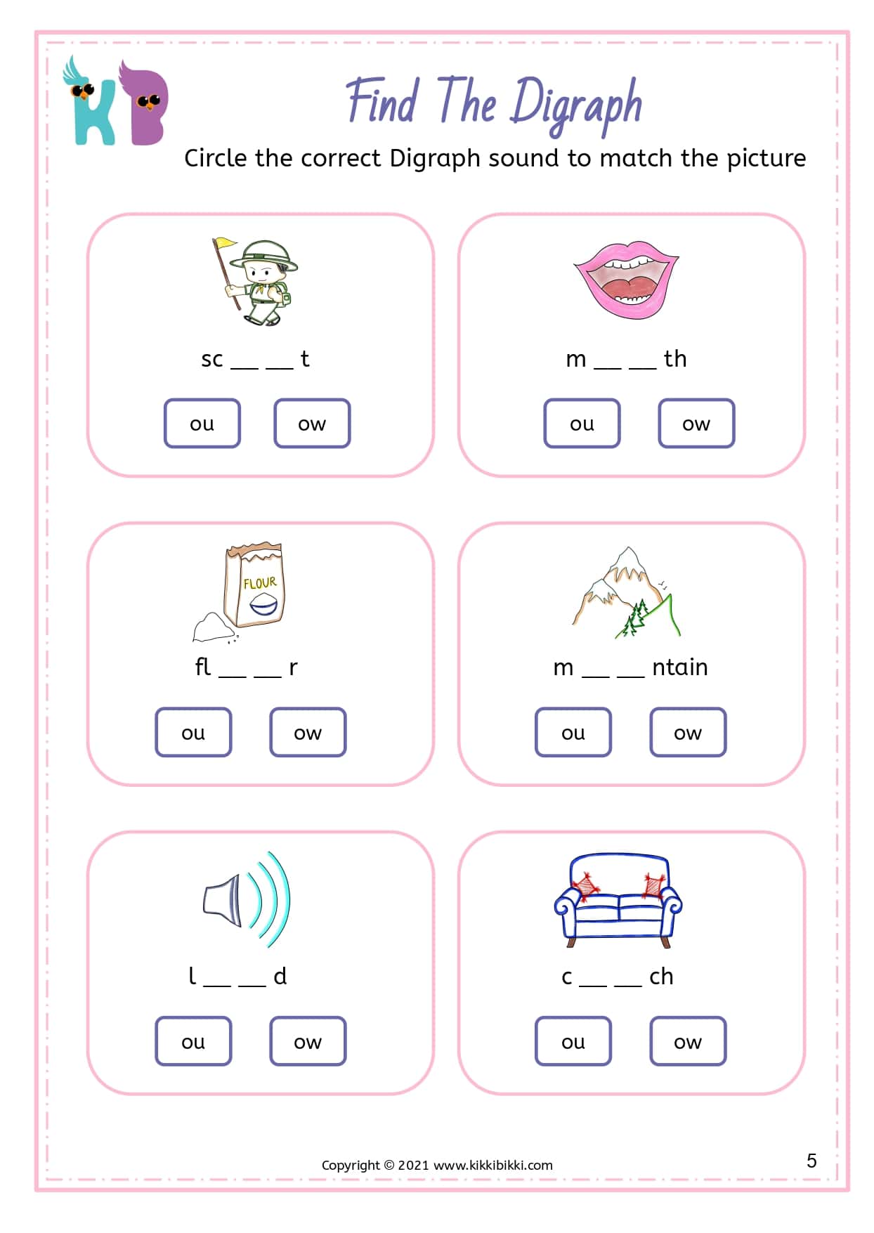 "Discovering Vowel Diphthongs: Introduction to the 'ou' Sound"