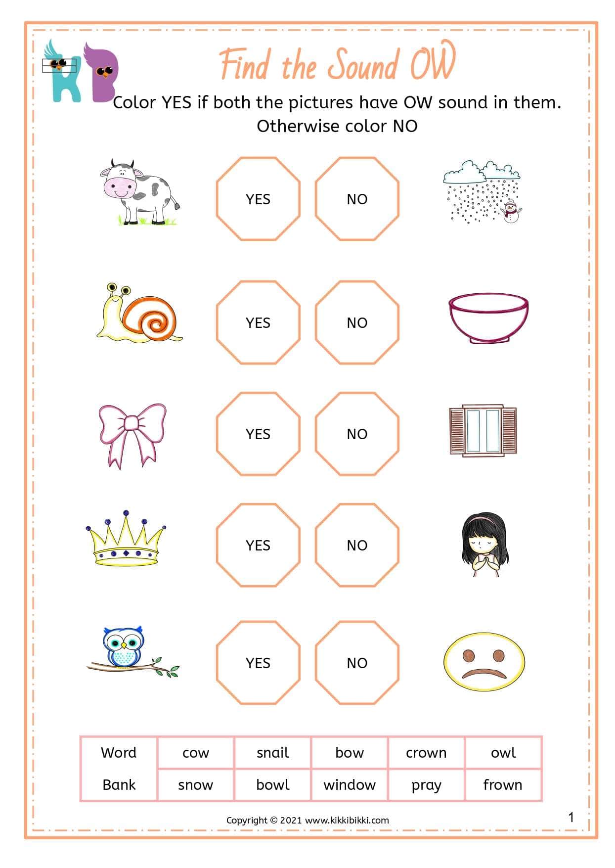Phonics Adventure: Finding Words with the "OW" Sound