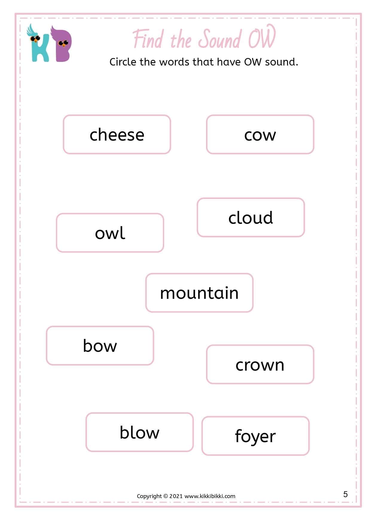 Phonics Adventure: Finding Words with the "OW" Sound