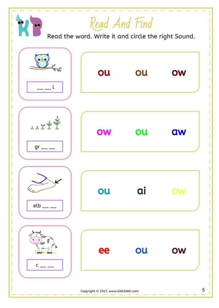 "Discovering Vowel Diphthongs: Introduction to the 'ow' Sound"