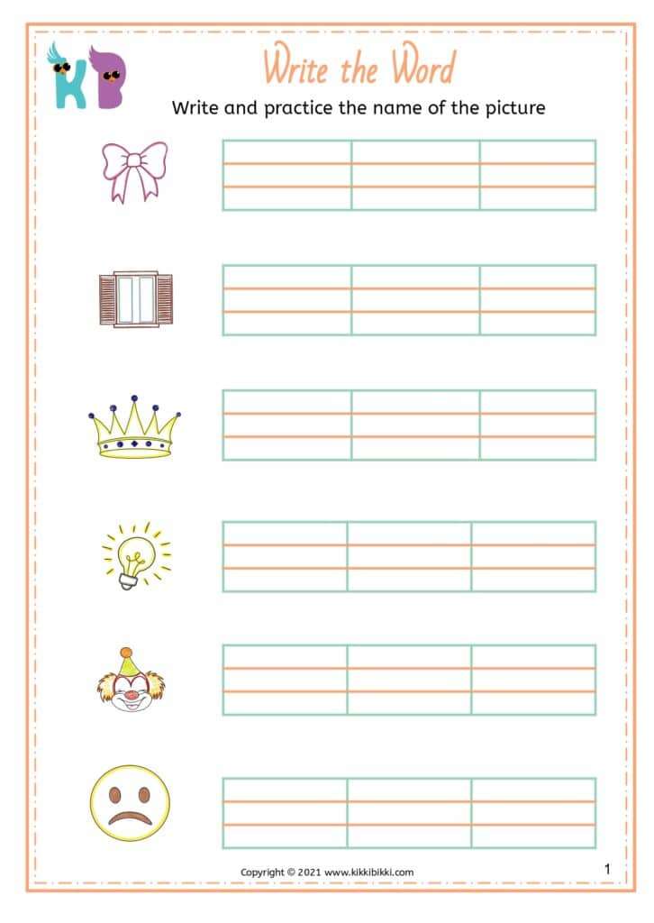 Exploring Vowel Diphthongs: OW Sound Word Writing Worksheet