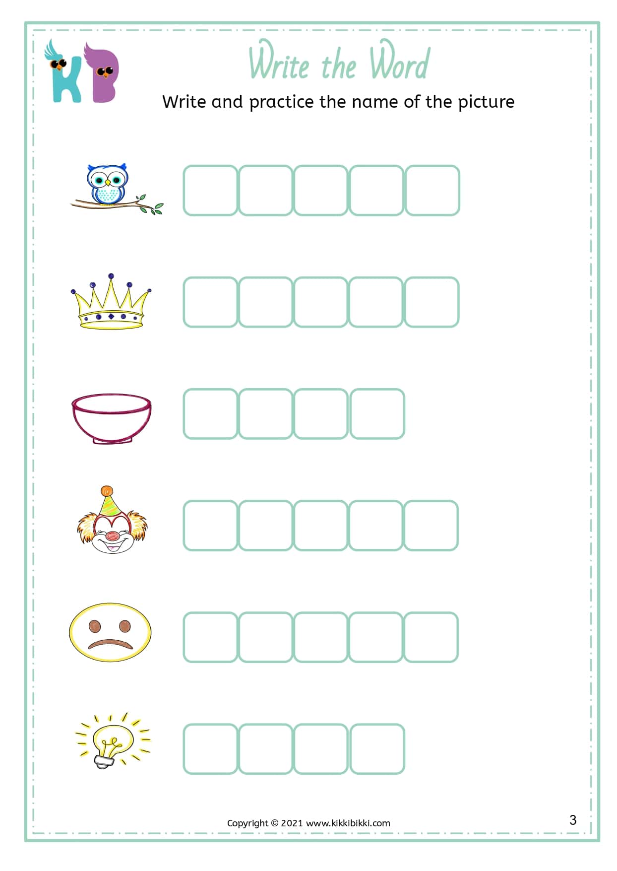 Exploring Vowel Diphthongs: OW Sound Word Writing Worksheet