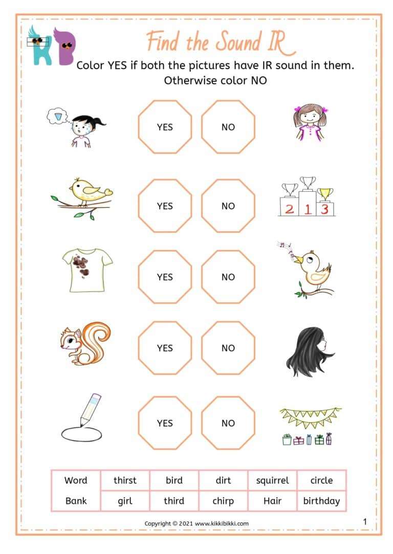 Exploring Phonics: Introduction to the 'IR' Sound