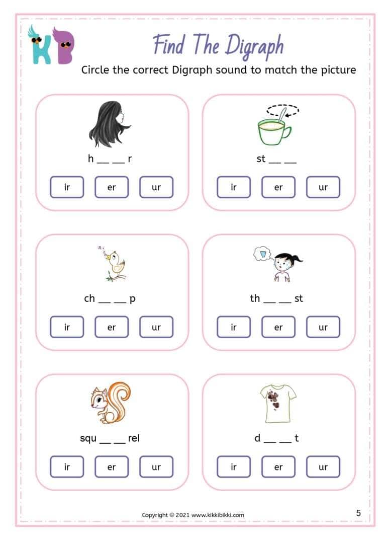 Introduction to 'IR' Sound: Write the Sound Worksheets