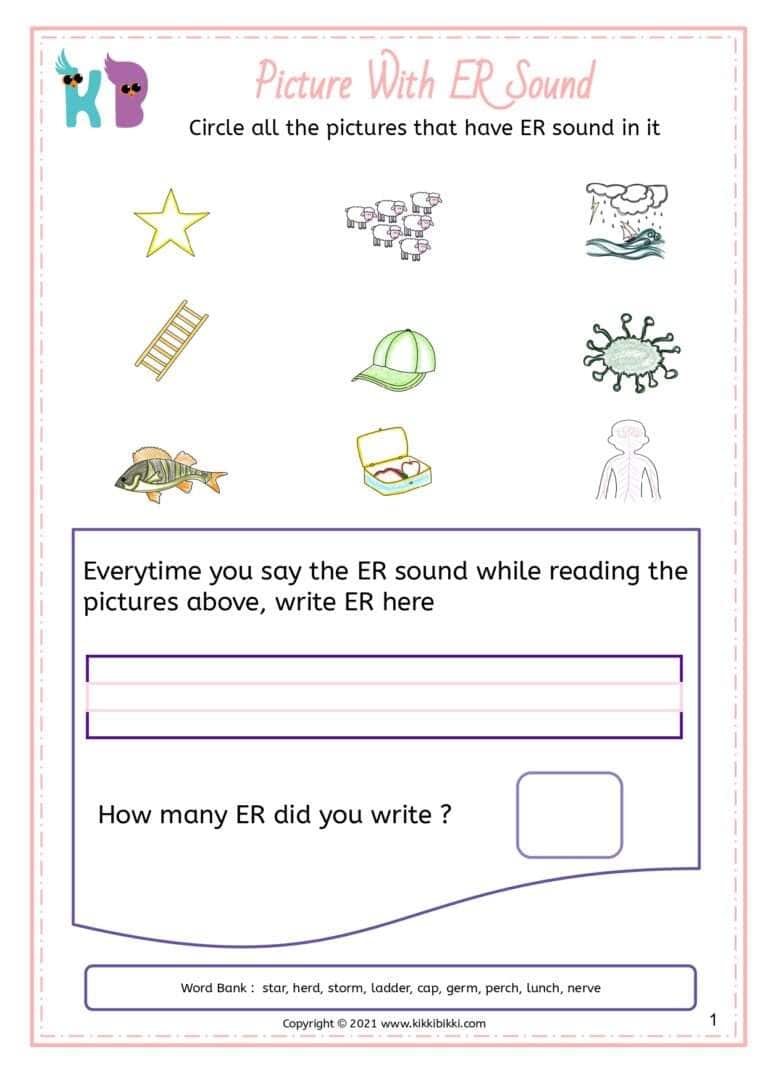 Match the Picture Sound Worksheets for Kindergarten Children