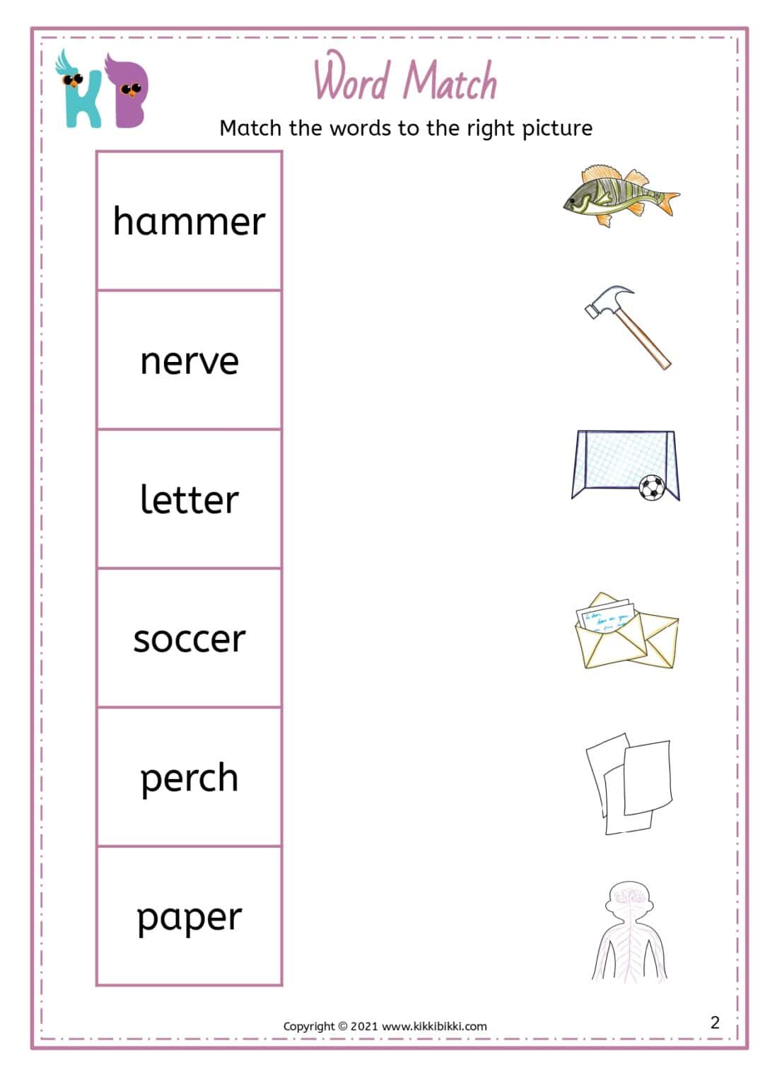Phonics Fun: Matching Words with the "er" Sound