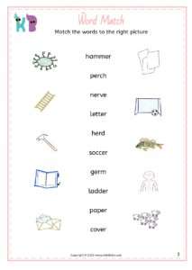 Phonics Fun: Matching Words with the "er" Sound