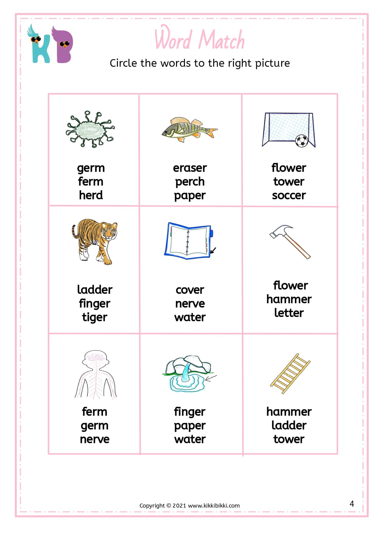 Phonics Fun: Matching Words with the "er" Sound