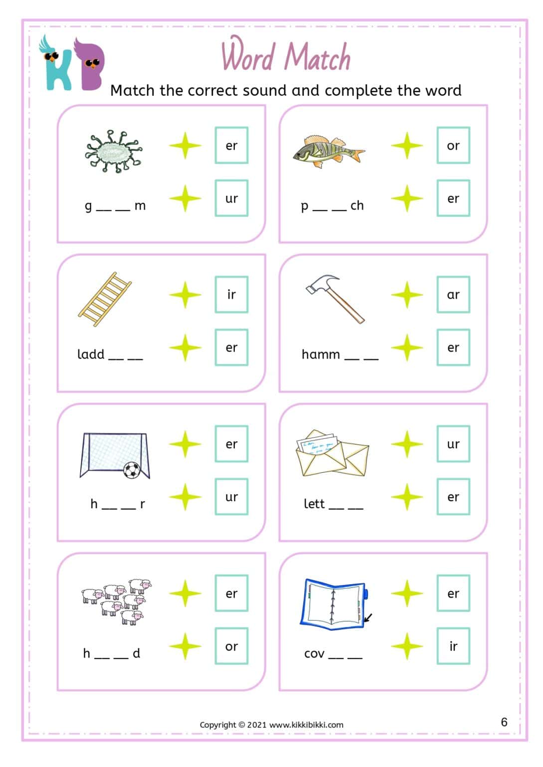 Phonics Fun: Matching Words with the "er" Sound