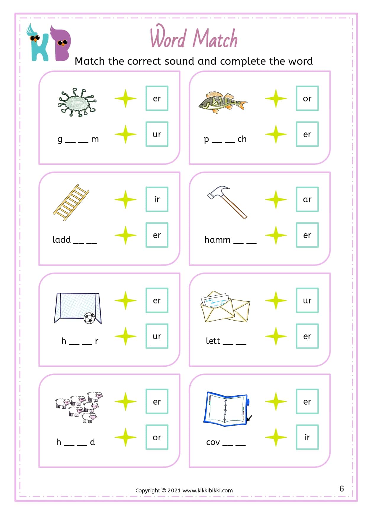 Phonics Fun: Matching Words with the "er" Sound