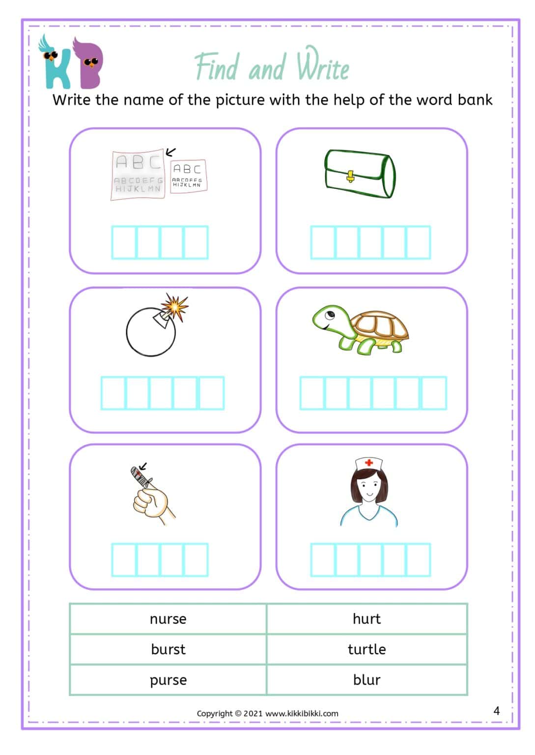 Unlocking the 'UR' Sound: Find and Write Phonics Worksheets